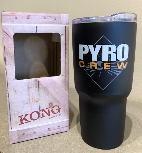 Kaffe/Getränke Becher aus Stahl mit Pyro Crew Design